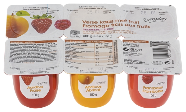 EVERYDAY (COLRUYT) VERSE KAAS MET FRUIT test en review - Testaankoop gezond