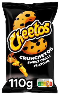 CHEETOS CRUNCHETOS SWEET CHILLI FLAVOUR gezondheidsscore - Testaankoop ...