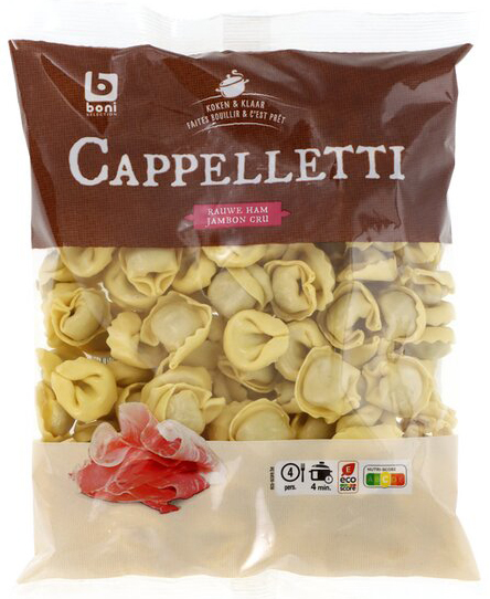 BONI SELECTION (COLRUYT) Cappelletti Rauwe Ham gezondheidsscore ...