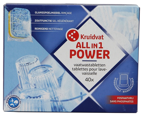 KRUIDVAT ALL IN 1 POWER VAATWASTABLETTEN 2024 test en review - Testaankoop