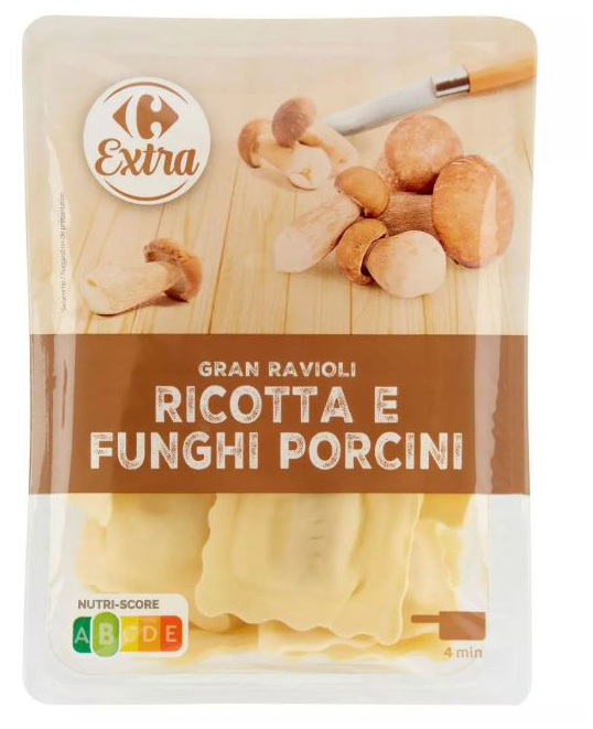 CARREFOUR EXTRA Gran ravioli ricotta e funghi porcini gezondheidsscore ...