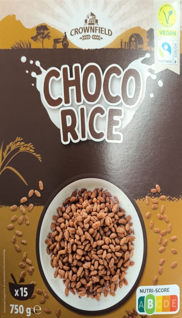 CROWNFIELD (LIDL) CHOCO RICE gezondheidsscore - Testaankoop gezond